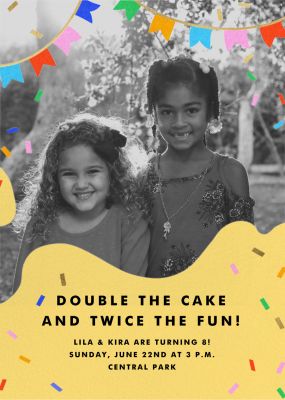 Joint Birthday Party Invitations | Send online instantly | RSVP tracking