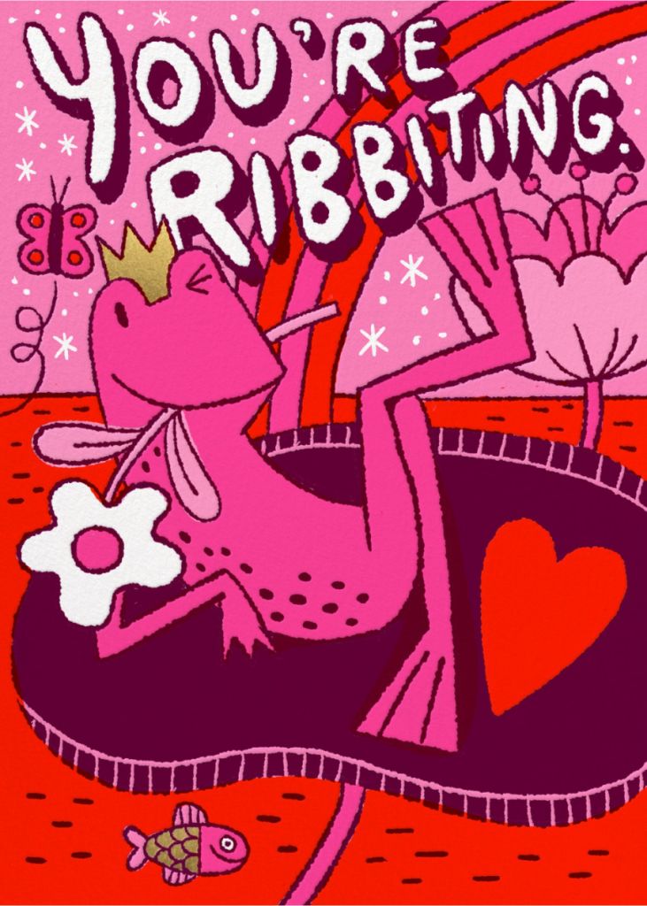 Ribbiting Frog - Valentine's Day Card | Send online instantly | Track opens