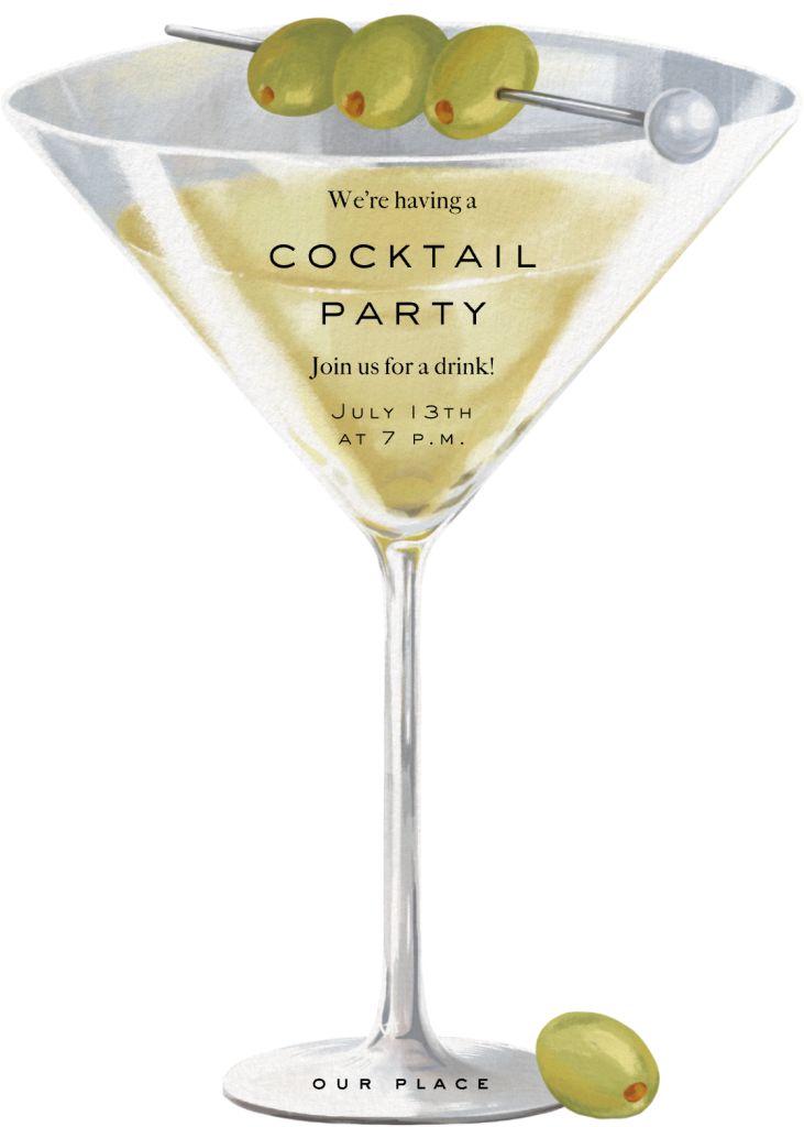Dirty Martini - Cocktail Party Invitation | Send online instantly ...