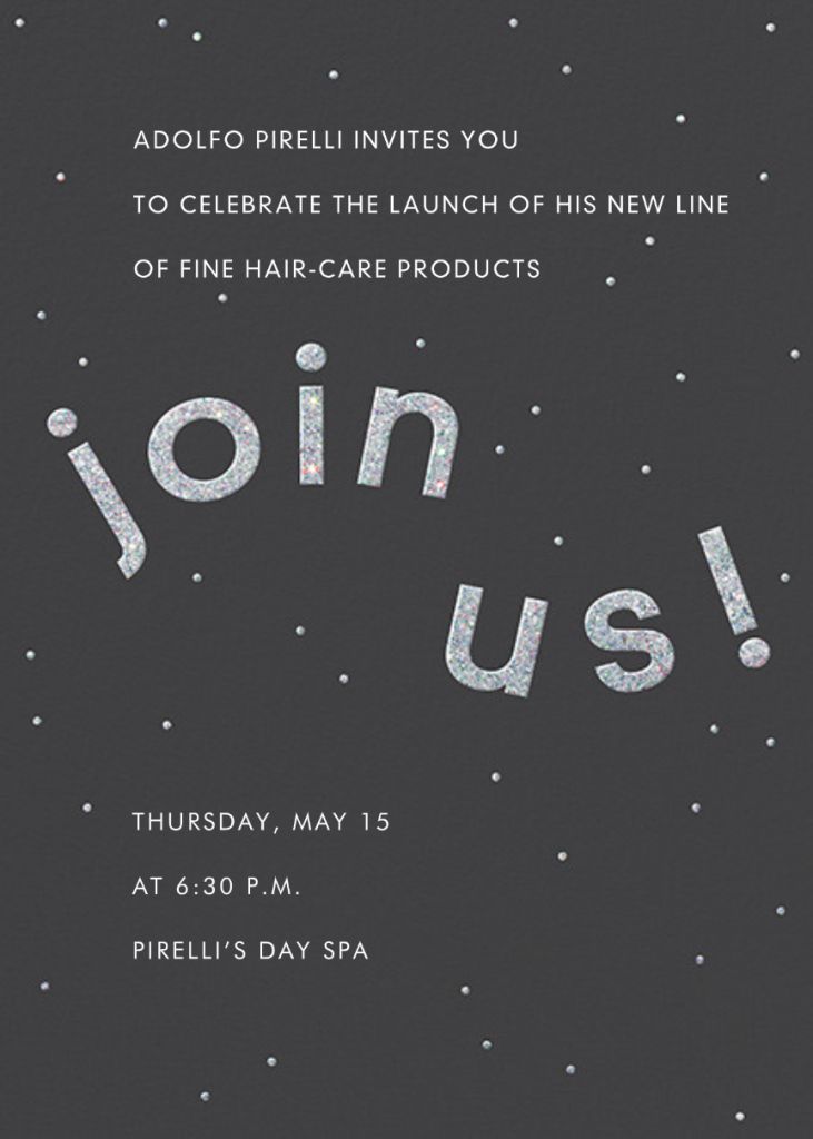 Winding Glitter - Launch Party Invitation | Send online instantly ...