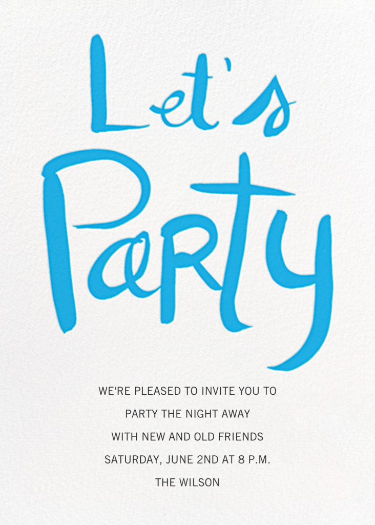 Let's Party | Send online instantly | RSVP tracking