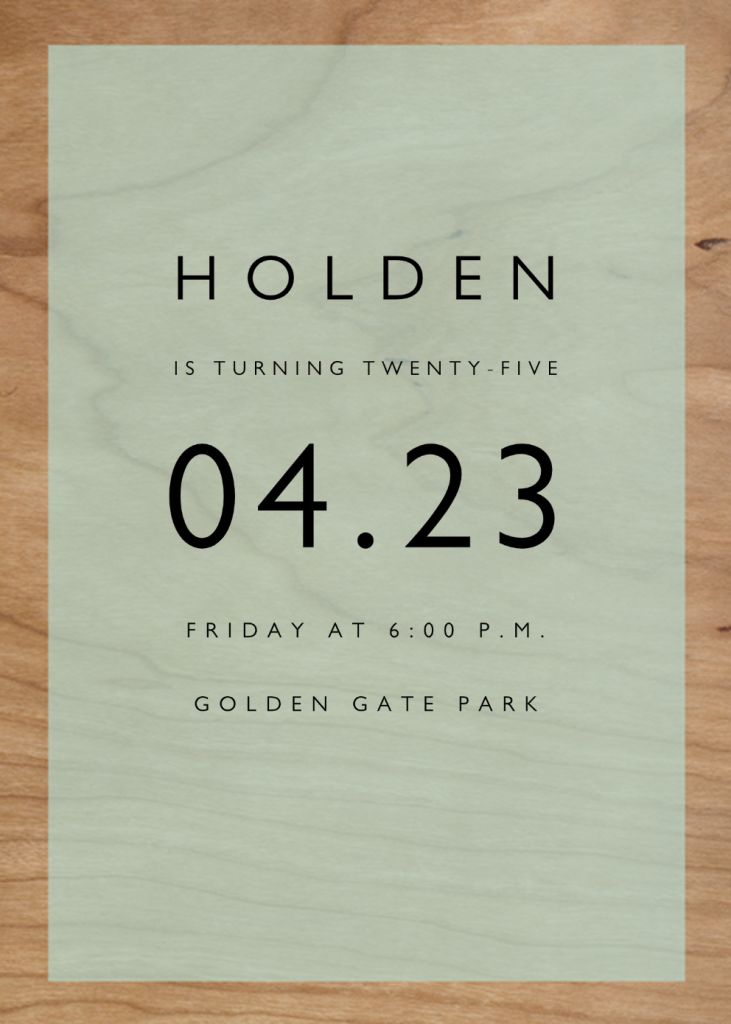 Wood Grain Color Block - Birthday Invitation | Send online instantly ...