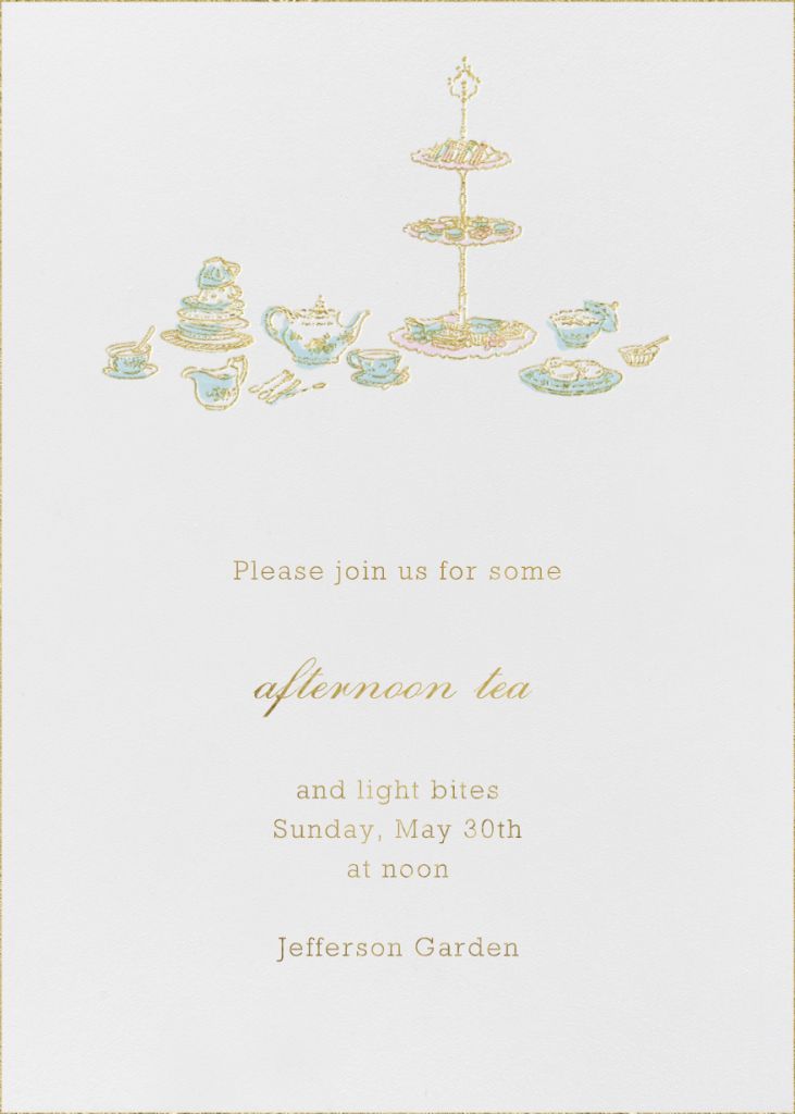 High Tea - Tea Party Invitation | Send online instantly | RSVP tracking
