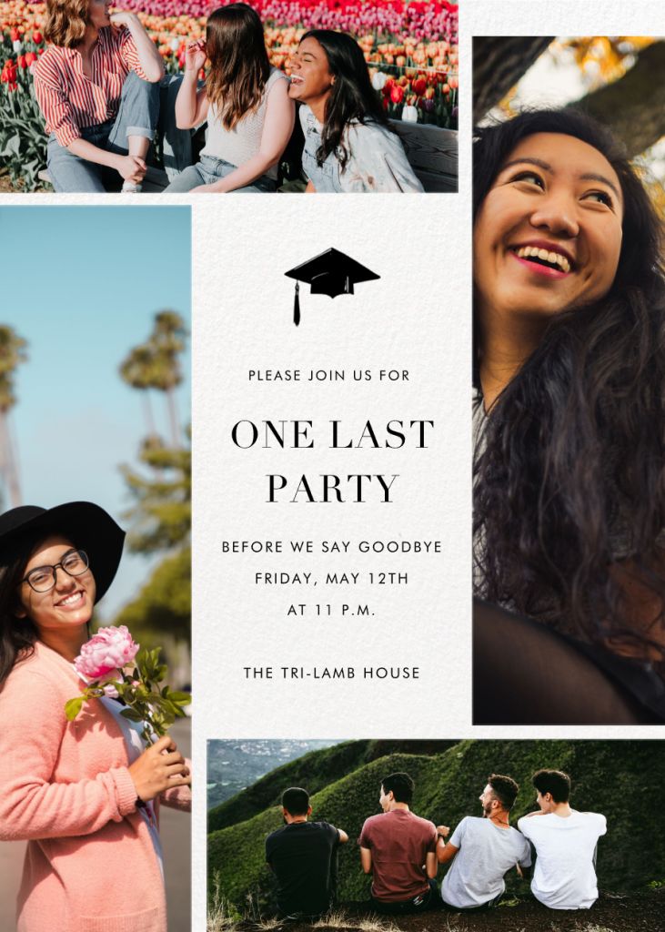 Quad - Graduation Party Invitation | Send online instantly | RSVP tracking