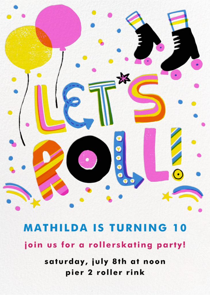 Let's Roll - Party Invitation | Send online instantly | RSVP tracking
