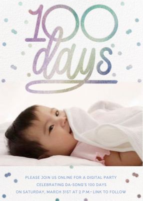 Baby's 100 Day Celebration Invitations | Create & Customize Online
