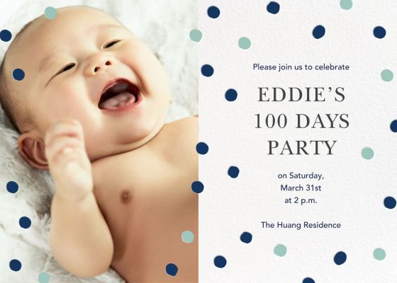 Baby's 100 Day Celebration Invitations | Create & Customize Online