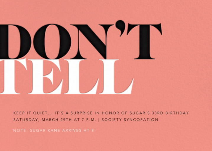 PDT - Birthday Invitation | Send online instantly | RSVP tracking