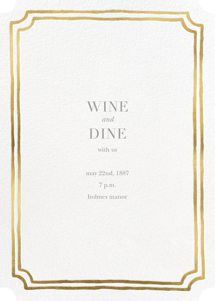 Double Border Indented Corners - Cocktail Party Invitation | Send ...